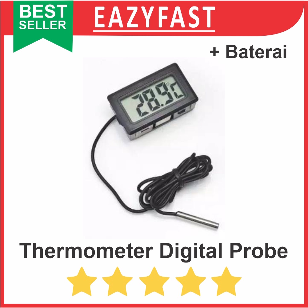 Jual Thermometer Digital + Kabel Sensor Waterproof Probe Termometer ...