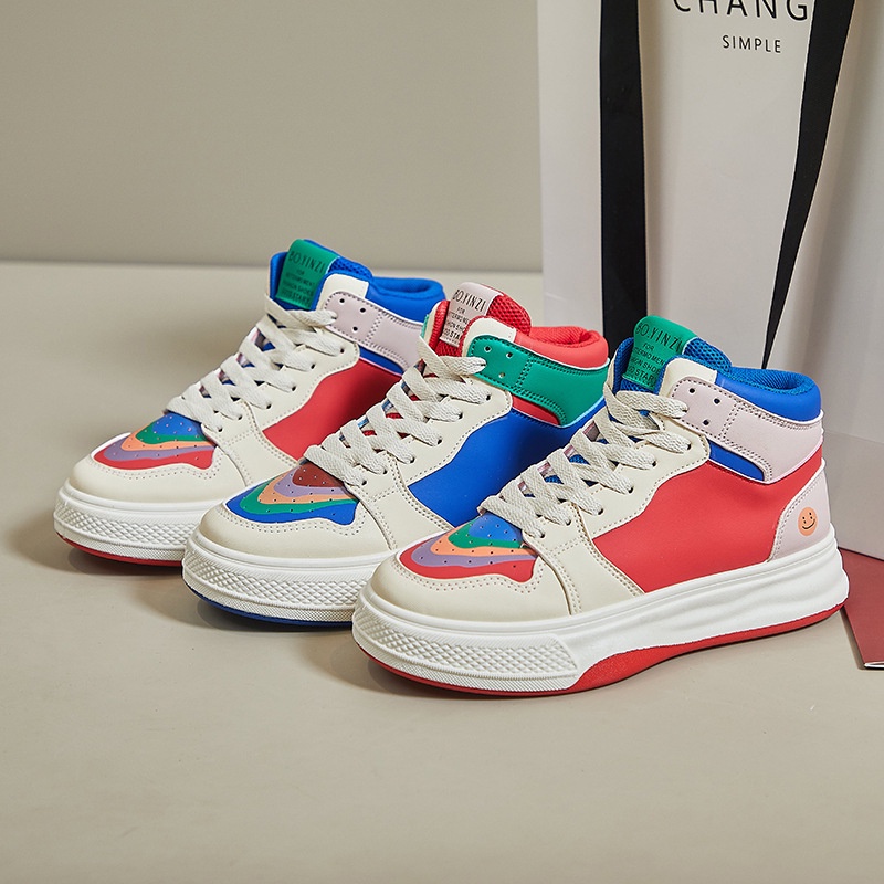 Jual Sepatu High-Top Gaya Korea Sepatu Kasual Wanita Baru Sepatu ...