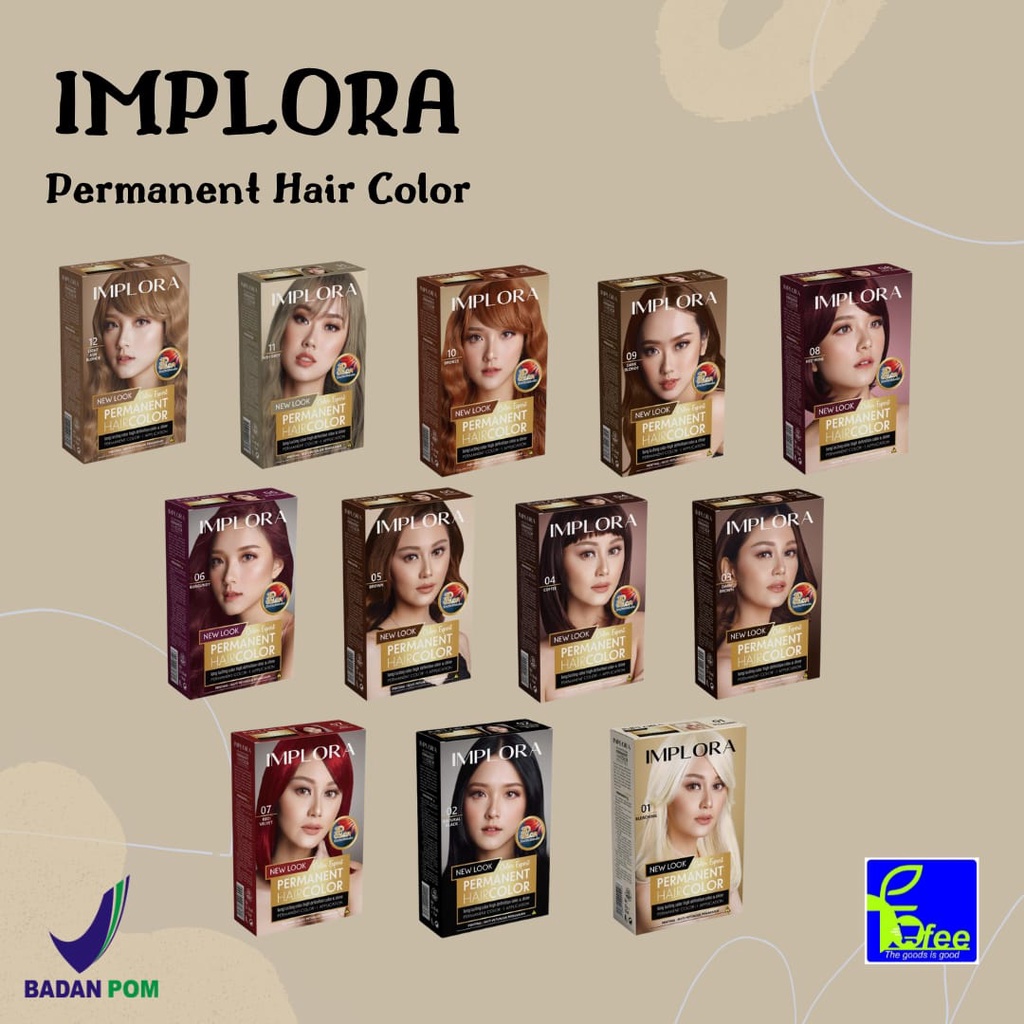 Jual Implora New Look Permanent Hair Color Cat Rambut Implora | Shopee ...