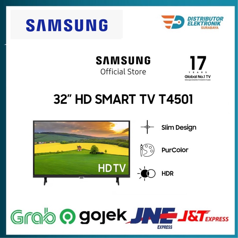 Jual TV LED SAMSUNG 32 inch HD Smart TV 32T4501 T4501 dengan PurColor Garansi Resmi | Shopee ...