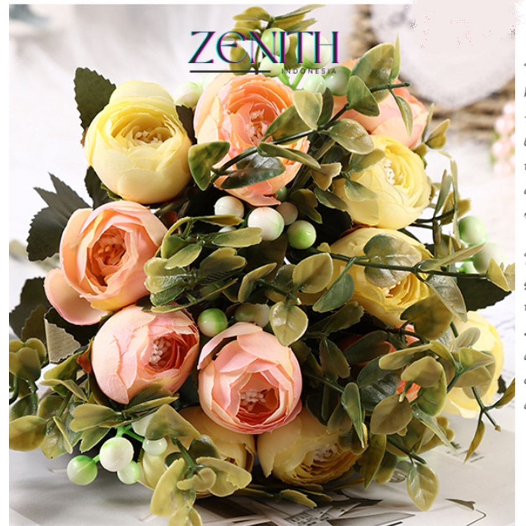 Jual Zenith - Bouquet bunga EA59 ITALY BUD Artifisial Tanaman Dekorasi ...