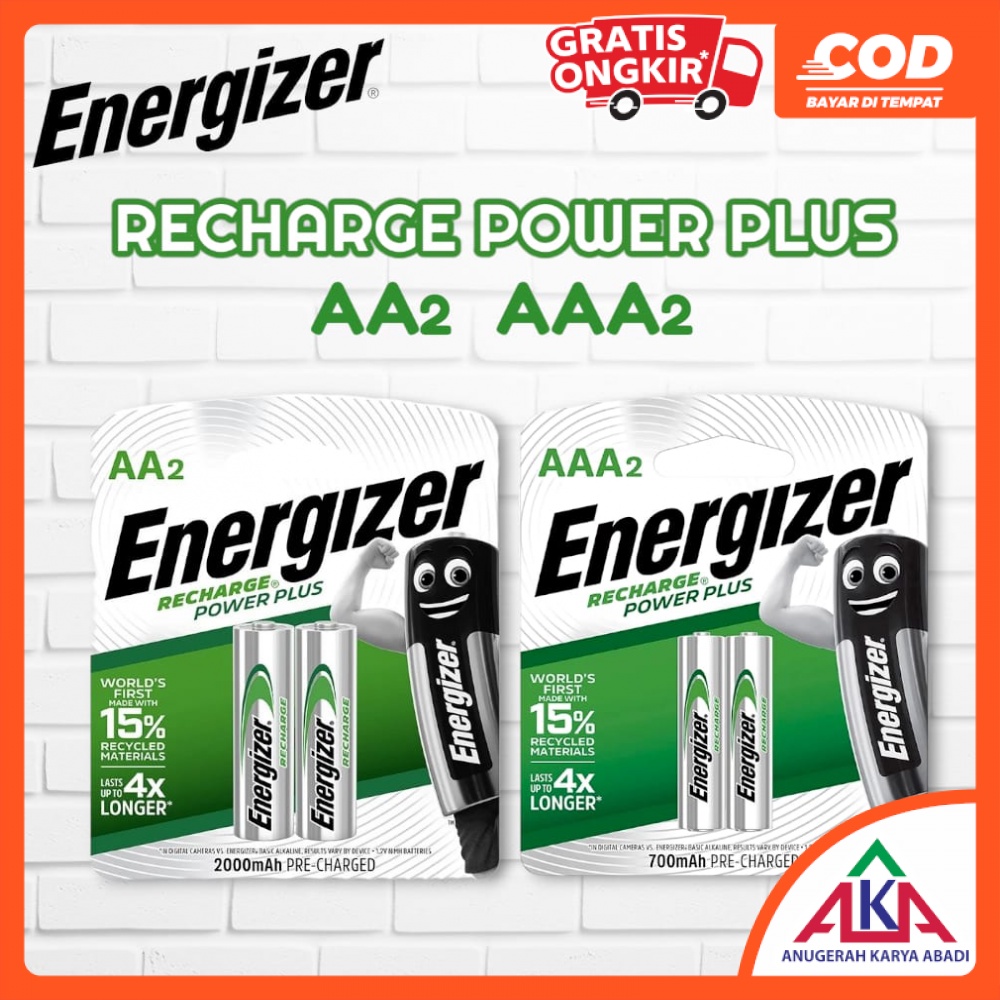 Jual Paket 2 Pcs ENERGIZER Recharge Power Plus AA AAA Rechargeable ...