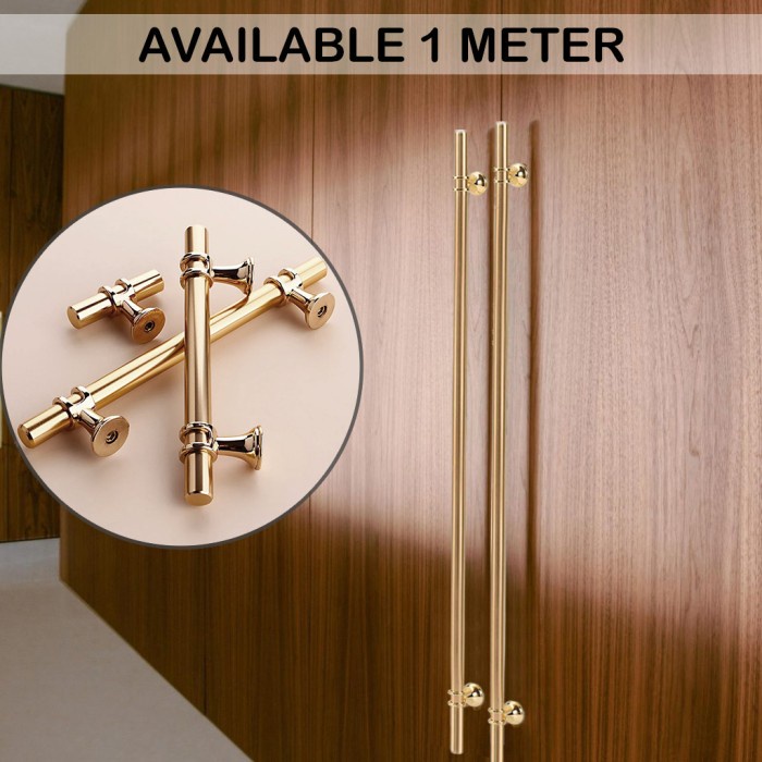 Jual 1 meter Gold Cuff Bar Wardrobe Handle Emas Lemari Panjang Gagang ...