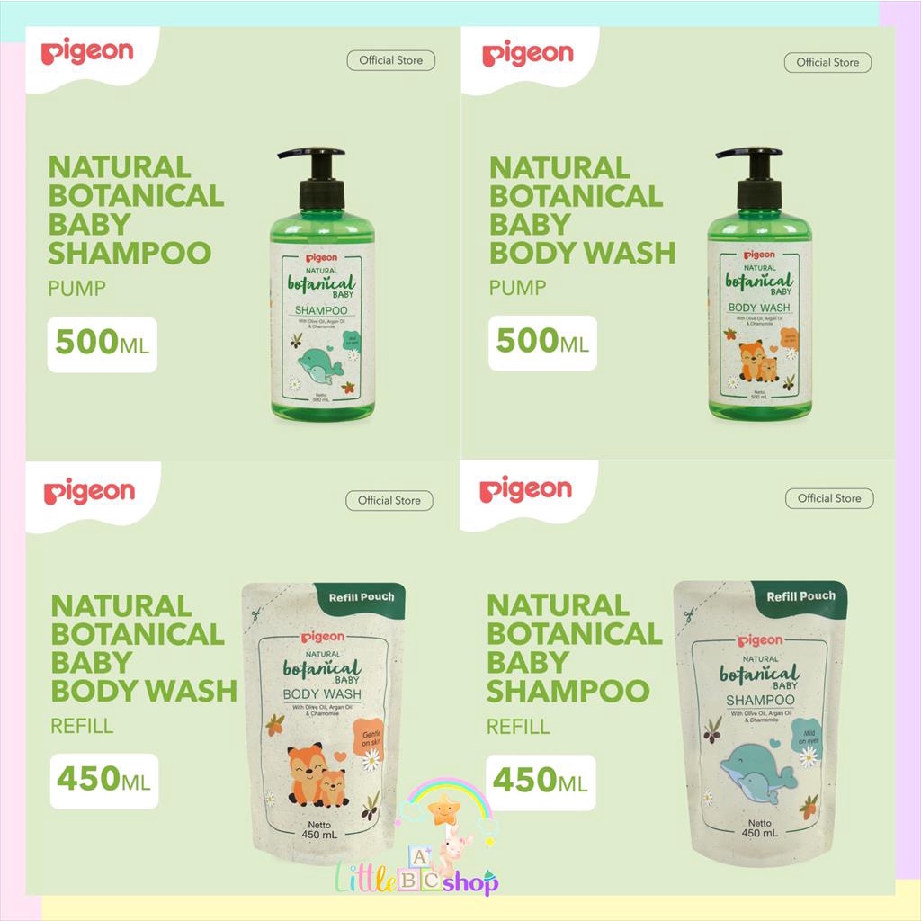 Jual Pigeon Botanical 500ml 450ml Body Wash/Shampoo Baby BOTANICAL ...