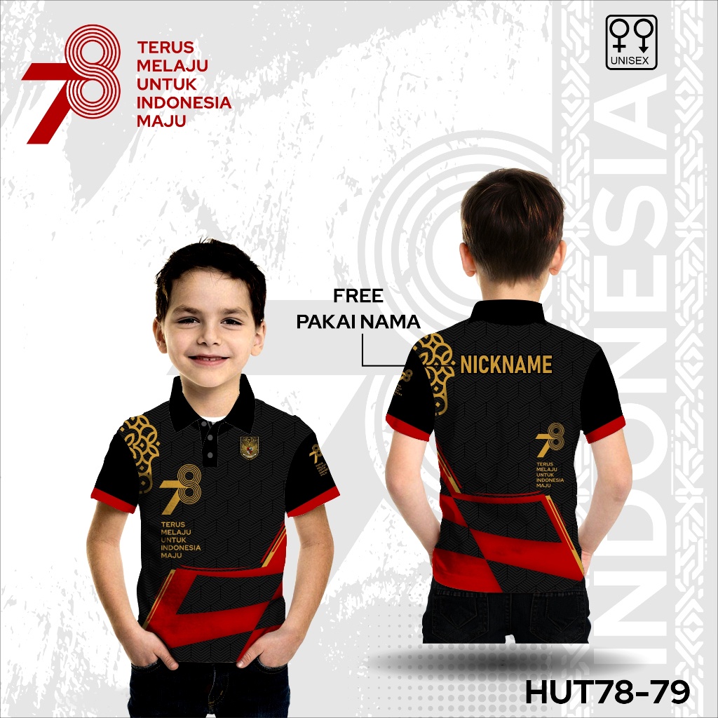Jual Jersey polo anak hut kemerdekaan ri ke 78 baju 17an kaos dirgahayu indonesia 2023 Best ...