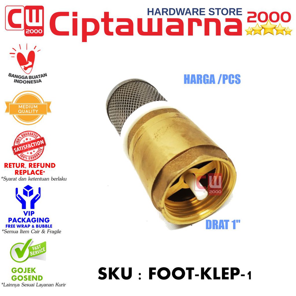 Jual Penyaring Foot Klep Kuningan Valve Saringan Tusen Pompa Air 1 ...