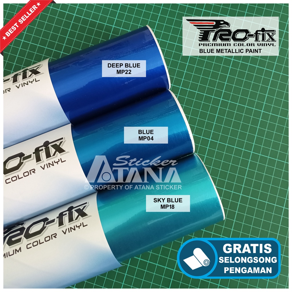 Jual Skotlet Biru Metalik Glossy Profix Scotlet Candy Stiker Blue Paint ...