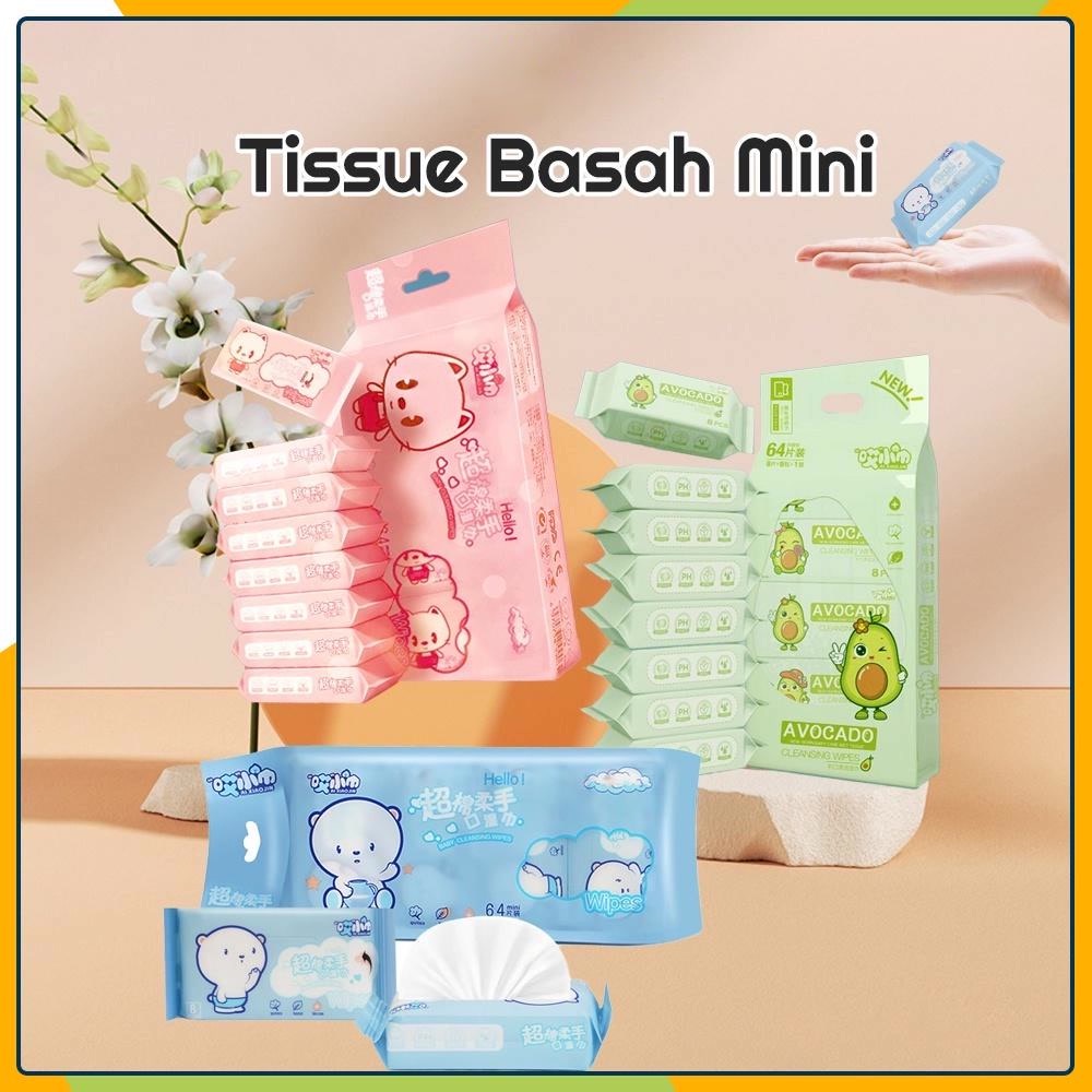 Jual Tissue basah mini Tisu basah 8 pack Tissue basah lucu wet wipes ...