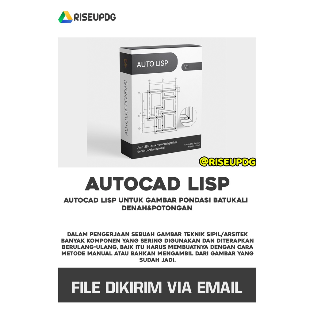 Jual AutoCAD-LISP-Untuk-Gambar-Pondasi-Batukali-Denah&Potongan | Shopee Indonesia