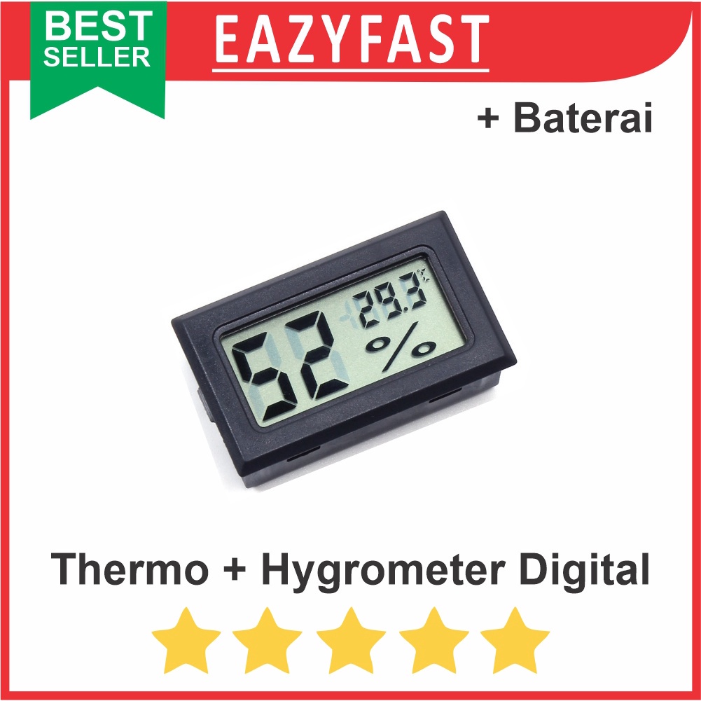 Jual Hygrometer + Thermometer LCD Digital Sensor Kelembaban Suhu ...