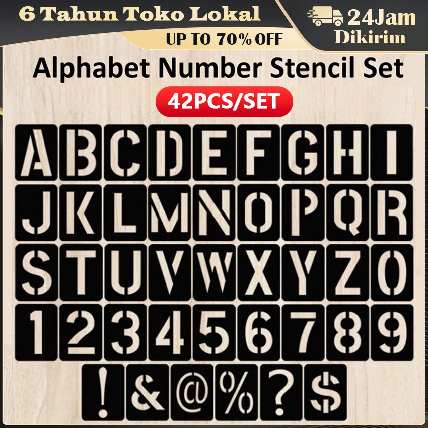 Jual Lettering Stencil Set / Cetakan Huruf Stensil / Penggaris Cetakan ...