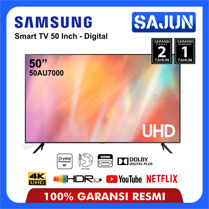 Jual Samsung 50 Inch Smart TV Crystal 4K UHD 50AU7002 / UA50AU7002 | Shopee Indonesia
