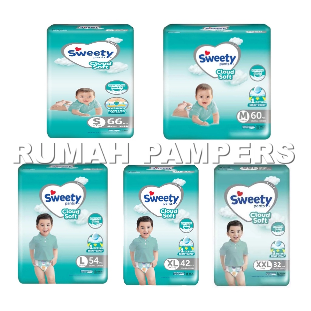 Jual SWEETY SILVER PANTS NBS40, S38, M28, L28, S66, M60, L54, XL42 ...