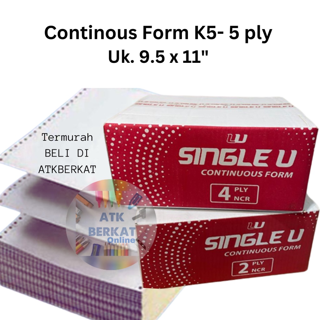 Jual [1 dus] Kertas Print continous Form paper Single U K5 PLY | Shopee ...