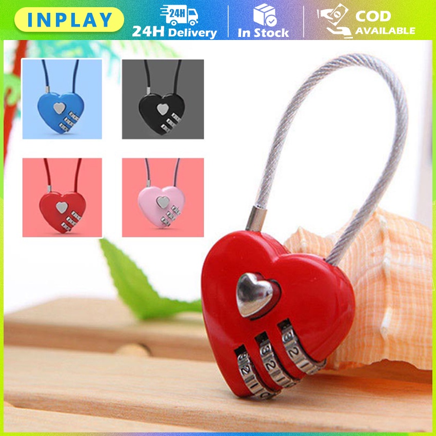 Jual Gembok Koper Nomor Bentuk Hati / Love Combination Lock Dengan ...