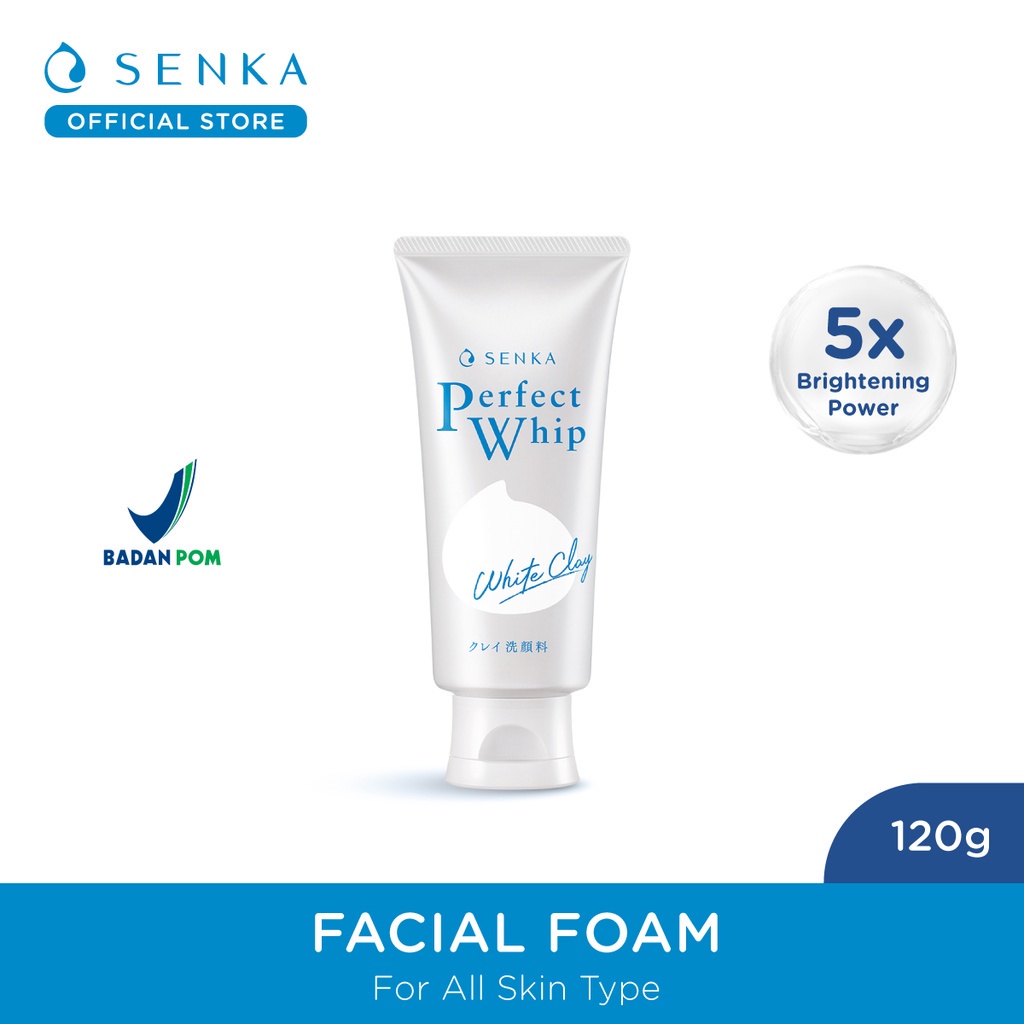 Jual SENKA PERFECT WHITE CLAY FACIAL FOAM 120G | Shopee Indonesia