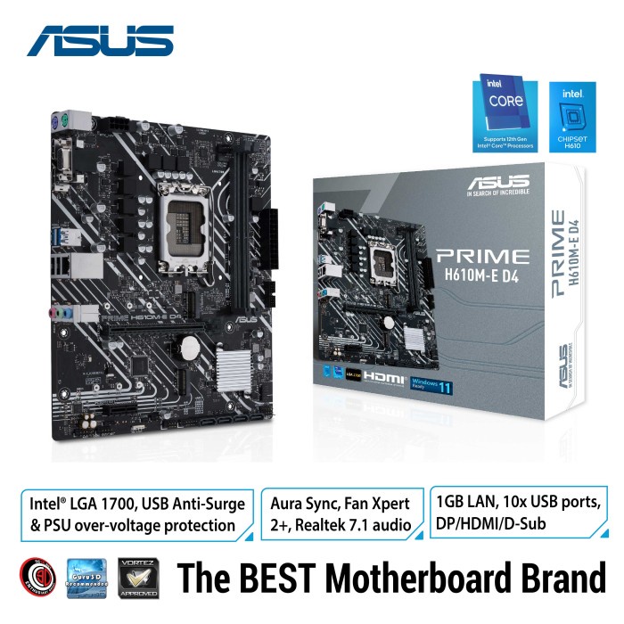 Jual ASUS PRIME H610M-E D4 LGA 1700 GEN 12 -CSM- | Shopee Indonesia