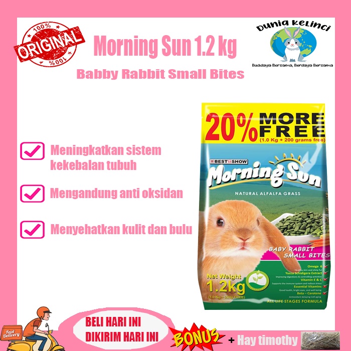 Jual MAKANAN KELINCI MORNING SUN 1,2 KG BABY RABBIT SMALL BITES FOOD ...