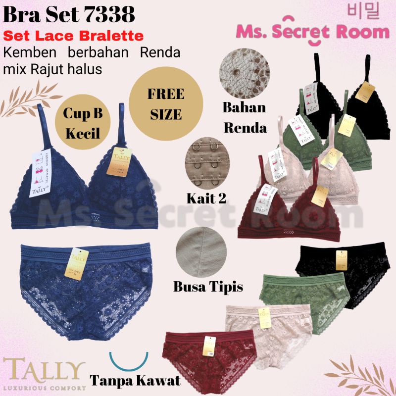 Jual TALLY BRA 7338 BH SET KEMBEN BRALETTE RENDA | FREE SIZE | | Shopee ...