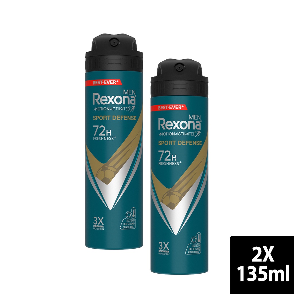 Jual Rexona Men Antiperspirant Sport Defense 135ml Twinpack | Shopee ...