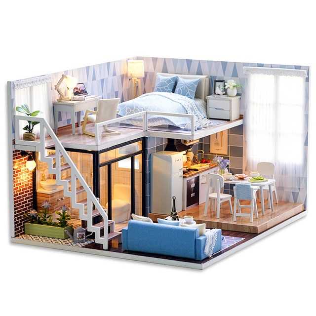 Jual Miniatur Rumah Boneka DIY Doll House Wooden Furniture | Shopee ...