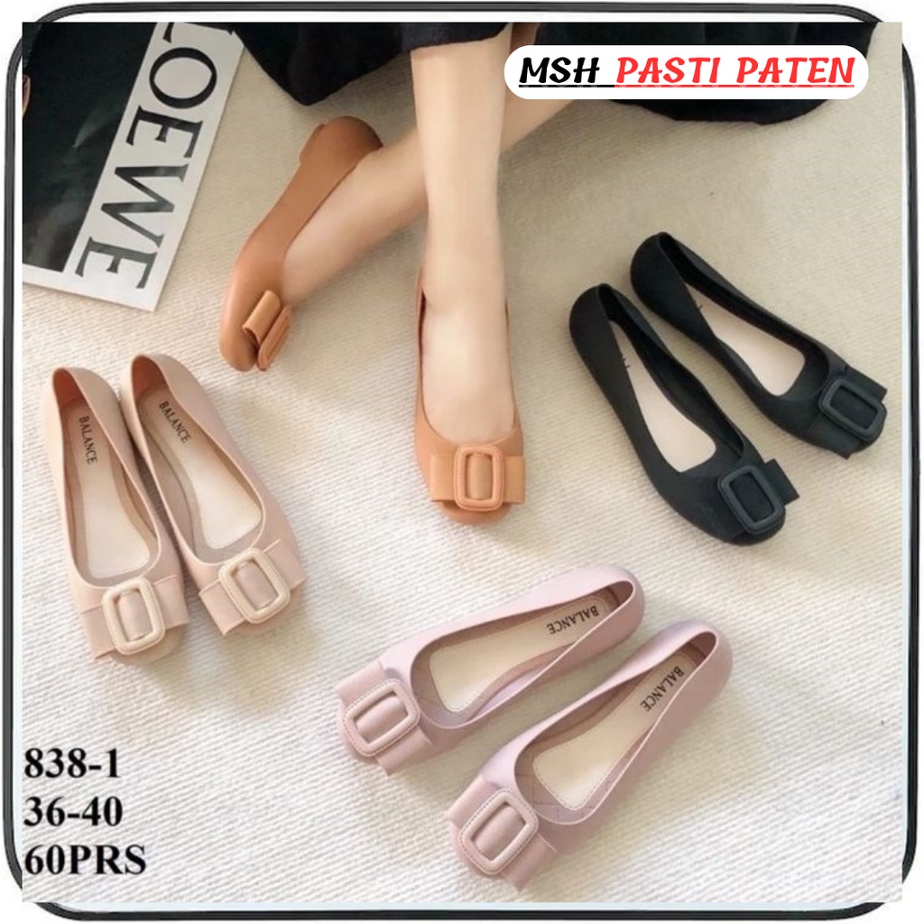 Jual MSH 838/Flatshoes Formal Wanita Motif Pita / Sepatu Balet / Sepatu ...