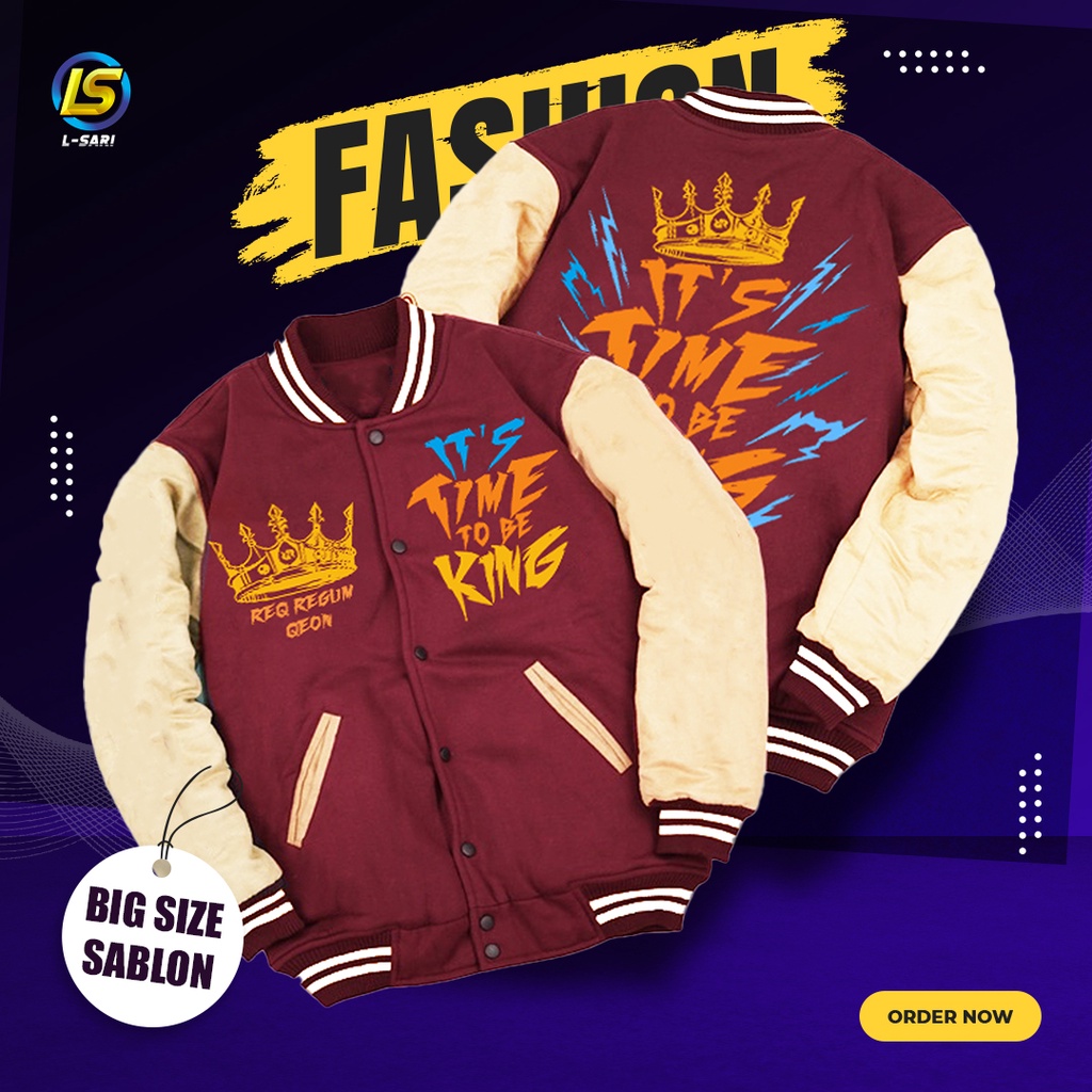 Jual Jaket Varsity 3Second x RRQ Esport Its Time To Be A King C031023 ...