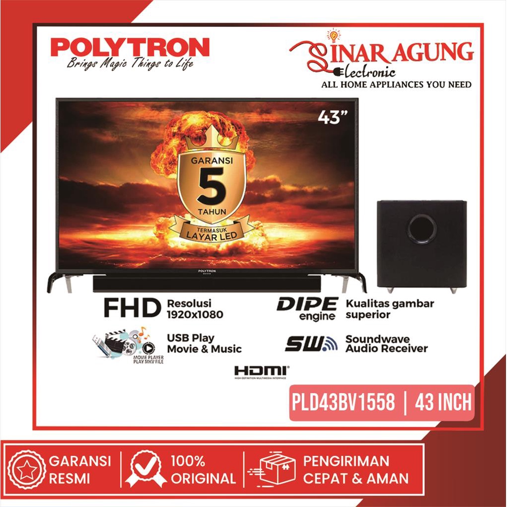 Jual LED TV POLYTRON PLD43BV1558 / 43BV1558 / 43BV-1558 SPEAKER ...