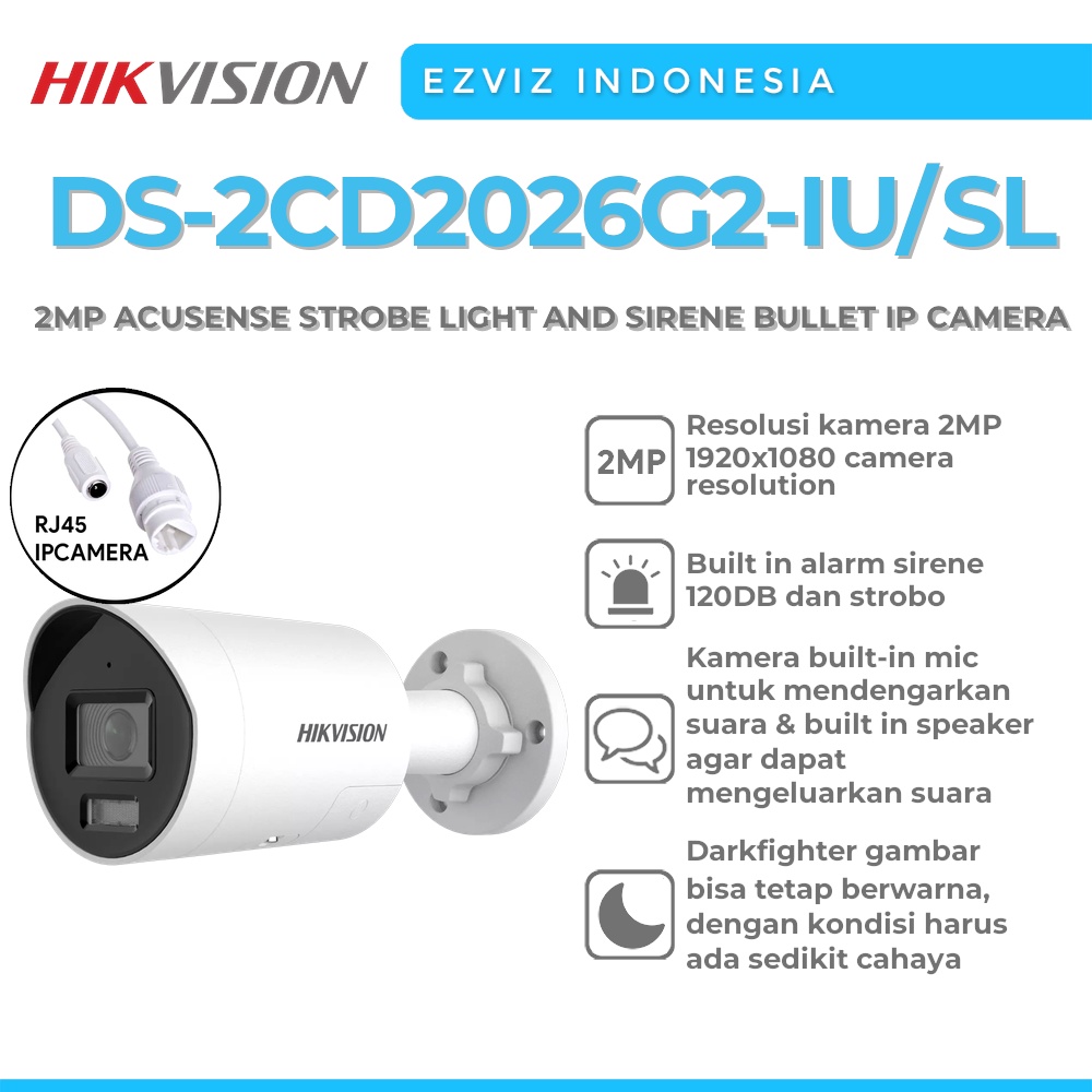 Jual HIKVISION DS-2CD2026G2-IU/SL 2MP ACUSENSE W STROBE & SIRENE IP CAMERA | Shopee Indonesia