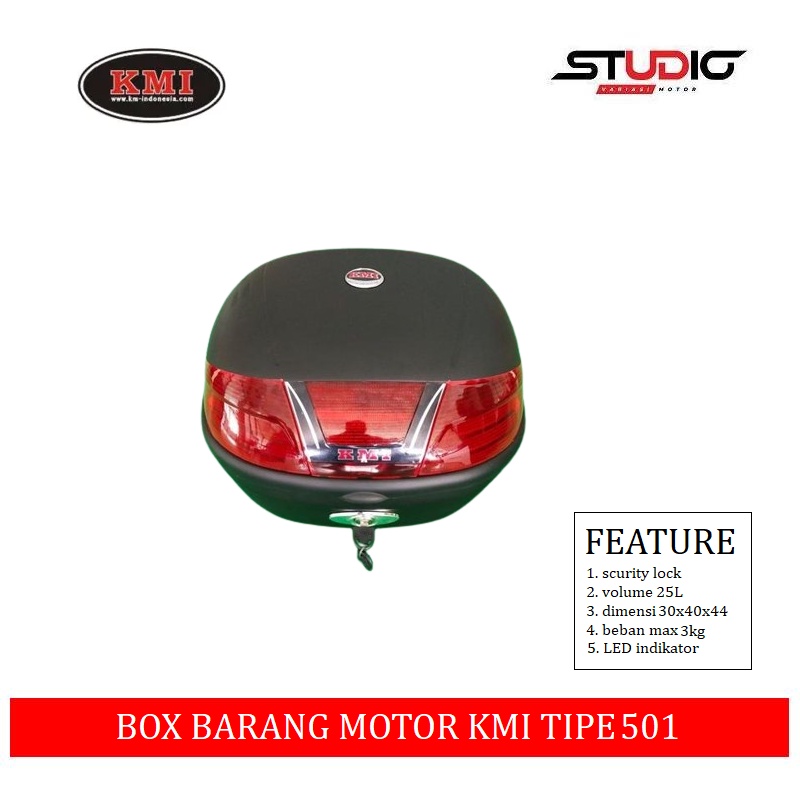 Jual Box bagasi Belakang sepeda motor Rear Box Kmi 501 Kapasitas 35 ...