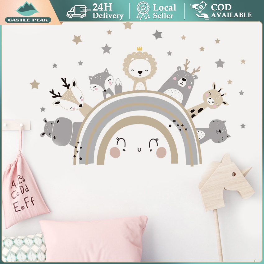 Jual Wall stiker Dinding Premium Binatang watercolor Animal Rainbow ...