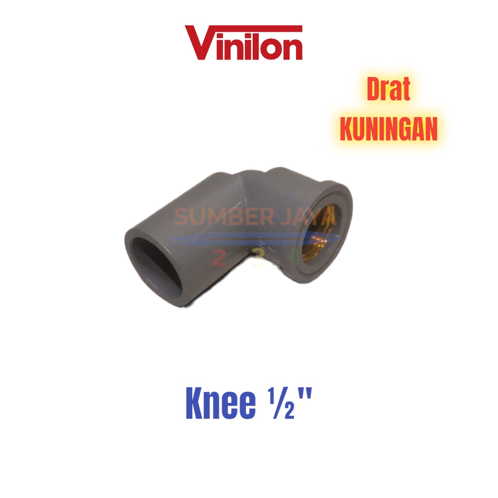 Jual Knee Drat Dalam Drat Kuningan 1/2 inch Vinilon / Keni Knie Elbow ...
