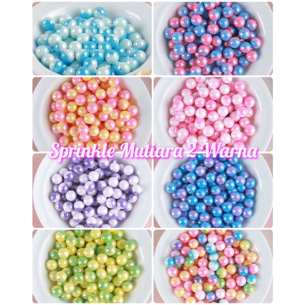 Jual Sprinkle Mutiara 2 Warna Trimit Sprinkles Hiasan Kue Cake Tart ...