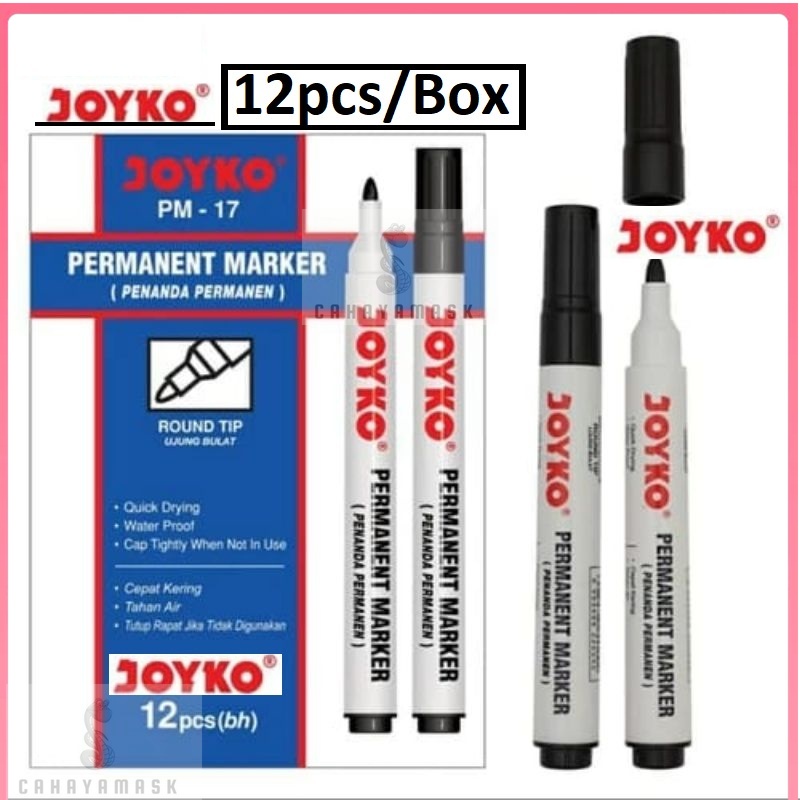 Jual Spidol Permanen Joyko 12pcs/Box | Shopee Indonesia