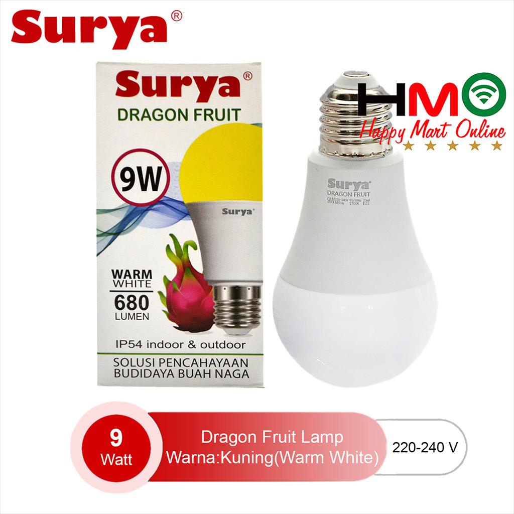 Jual Bohlam Lampu Buah Naga Surya Dragon Fruit 9 Watt IP 54 Lampu LED Buah Naga Cahaya Kuning ...