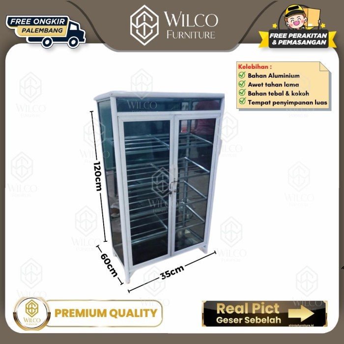 Jual Rak Sepatu Aluminium Kaca Minimalis / Lemari Sepatu ACP Kaca GM ...