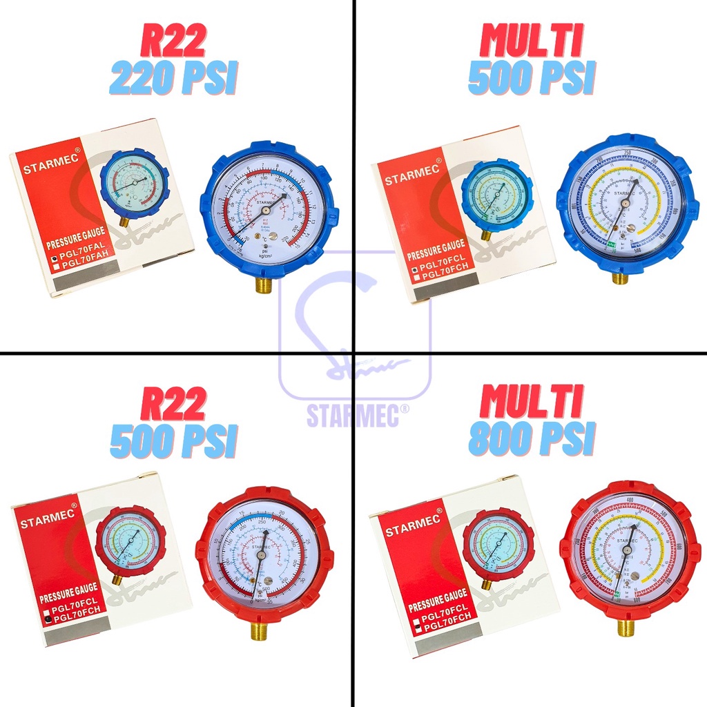 Jual Pressure Gauge AC R32 R410a R22 Low / High Pressure Starmec | Shopee Indonesia