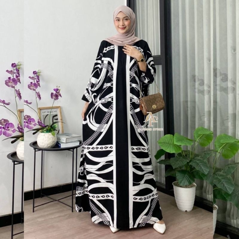 Jual Kaftan Motif Sabuka Ld 180 cm Kaftan Panjang Muslim Wanita Nyaman ...
