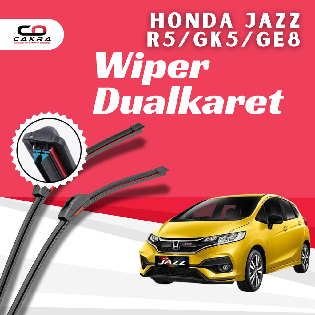 Jual Wiper Mobil Honda Jazz RS / GK5 / GE8 2009 - Sekarang Frameless Dual Blade 2 karet 1SET ...