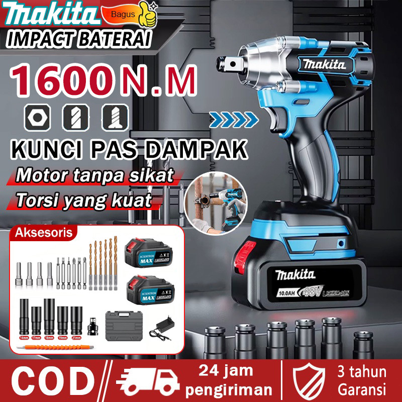 Jual MAKITA Brushless Impact Tool 1090V/588V Cordless Electric Impact Wrench Bor impek pembuka ...