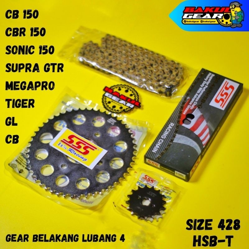 Jual Gear Set SSS CB150r CBR150r Tiger CB GL Verza Megapro Sonic 150r Supra GTR CBR 150 Rantai ...