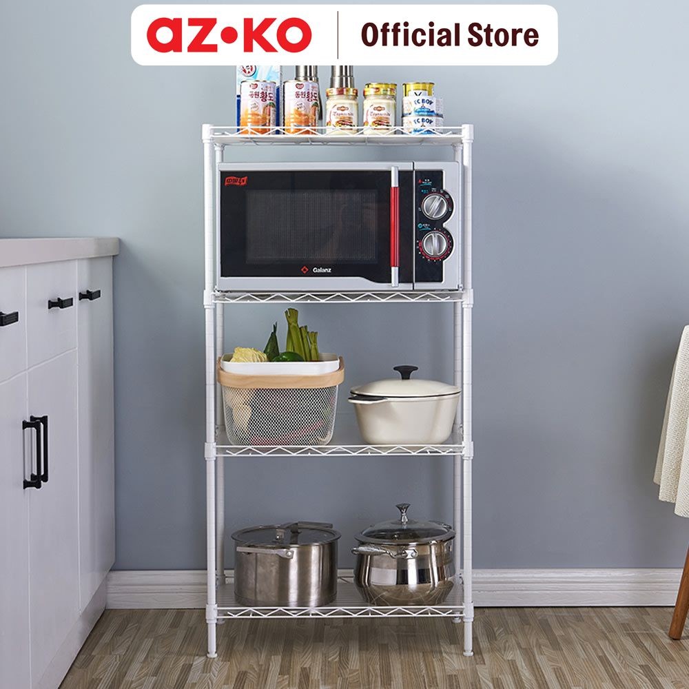 Jual AZKO Stora Rak Besi 4 Tingkat - Putih Metal Rack Rak Serbaguna Rak ...