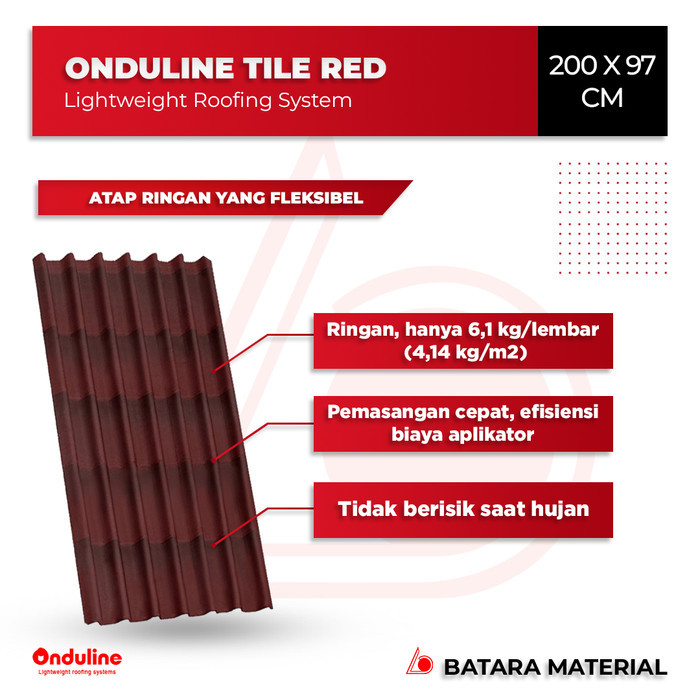Jual Atap Onduline Tile Original Murah Warna Merah | Shopee Indonesia