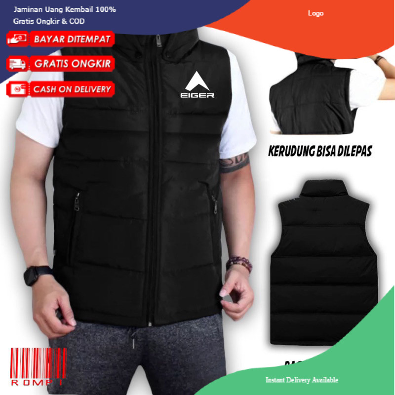 Jual Best Seller !!! Jaket Rompi Custom Sablon Logo ROMPI Outdoor Bahan ...