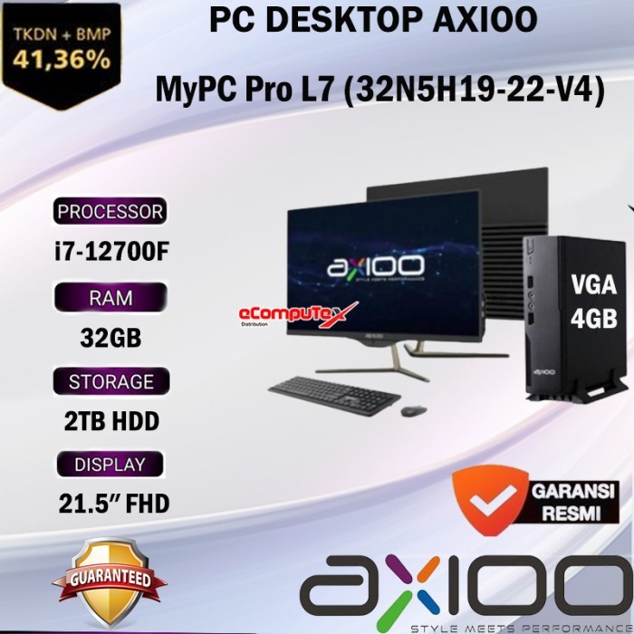 Jual PC DESKTOP AXIOO PRO L7V (32N5H19-22-V4) MYPC I7-12700F 32GB 512GB ...