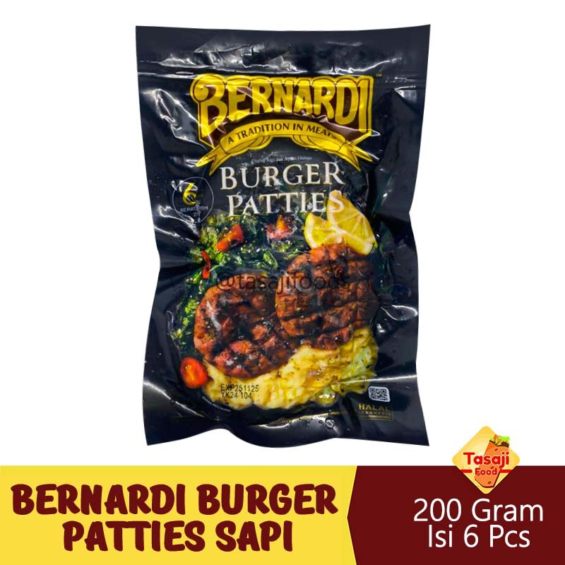 Jual Bernardi Burger Patties Sapi 270 Gram Isi 6 | Shopee Indonesia
