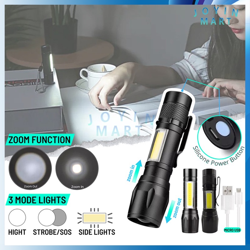 Jual Lampu Senter Polisi Swat Mini Led / Senter Mini XPE COB LED Zoom ...