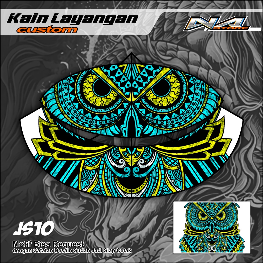Jual Sampul Kain Layangan Motif Custom Full Printing Bahan Satin Peles ...