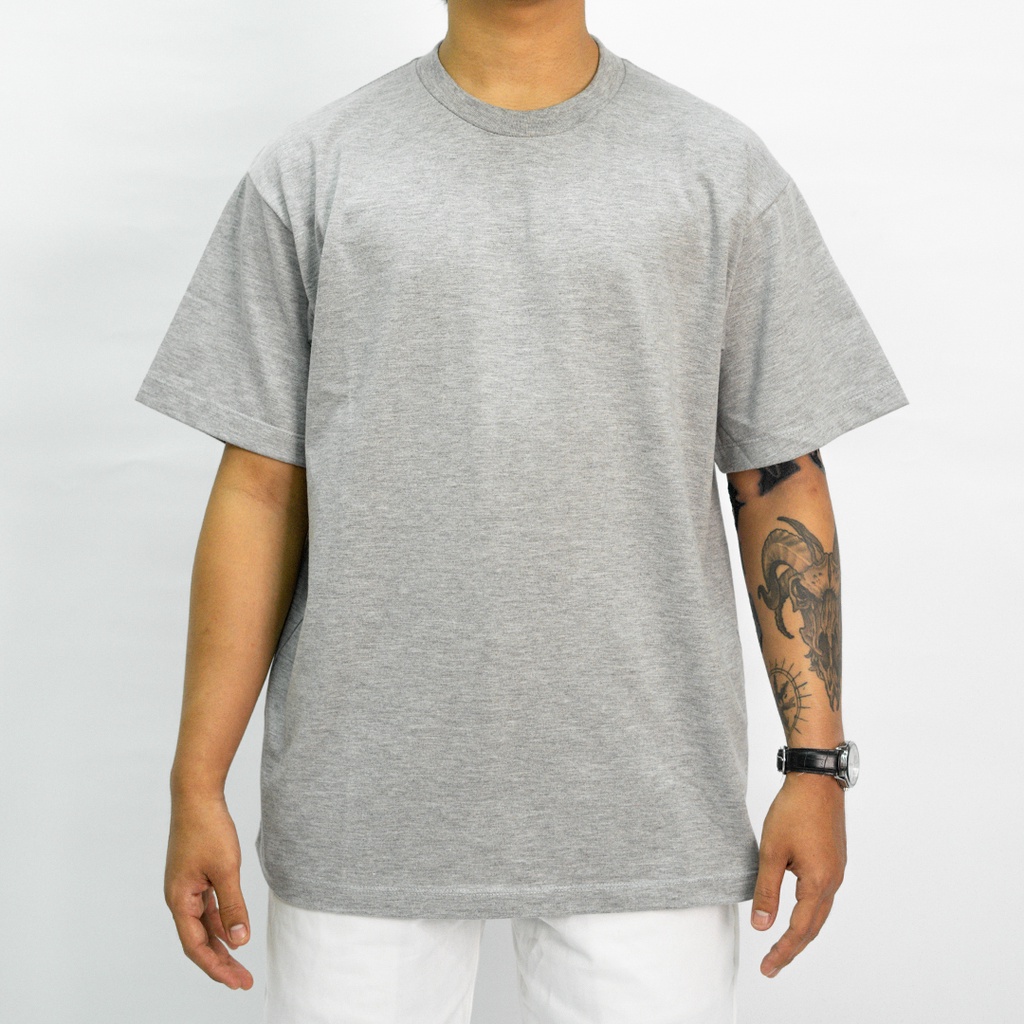 Jual PLAIN Oversize T-Shirt - Misty Grey (Kaos Polos Oversize 24s) | Shopee Indonesia