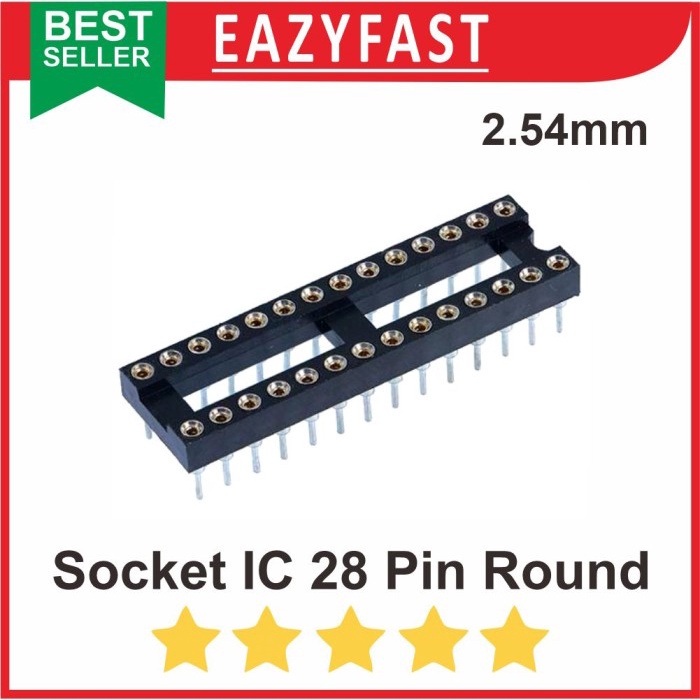 Jual Socket IC 28P 28 P Pin Kaki DIP Round Swiss Gold Soket Dudukan Adapter | Shopee Indonesia